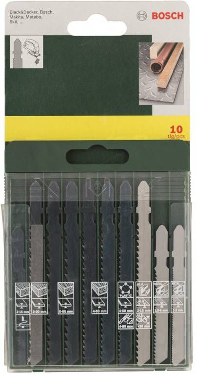 Bosch 2607019461 10 delig Decoupeerzaagblad set Hout/Metaal/Kunststof ...